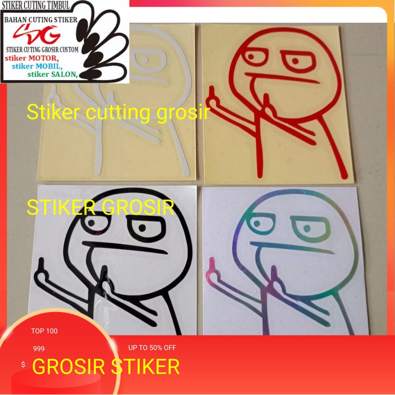 Jual Stiker Cutting Sticker Middle Finger Pucek Stiker Animasi Lucu