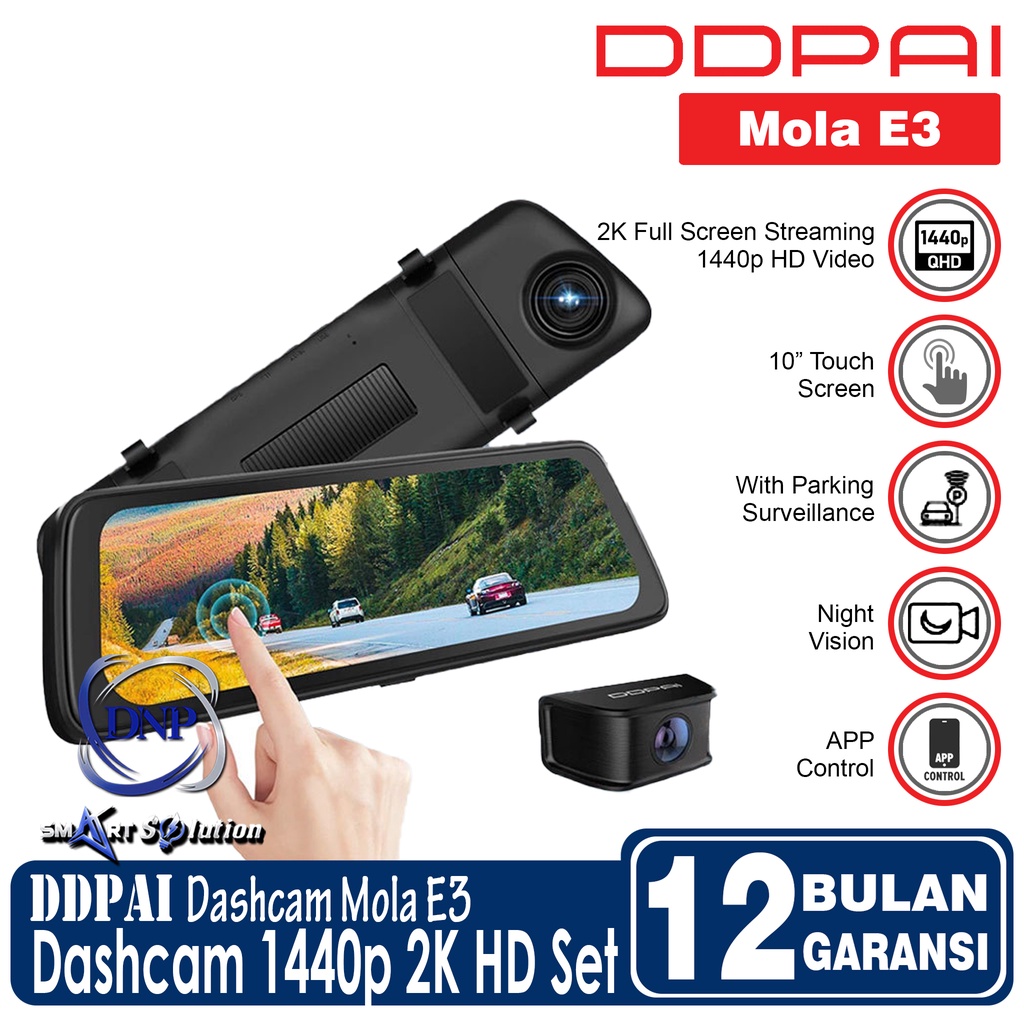 Jual DDPAI mola E3 Dashcam 1440p 2K HD 24 jam Monitor Parkir Depan&Belakang - Front+Rear, Camera ...