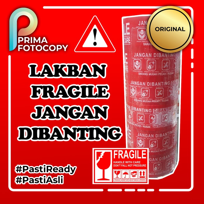 Jual LAKBAN FRAGILE PAKET MUDAH PECAH BELAH JANGAN DIBANTING HATI HATI ...