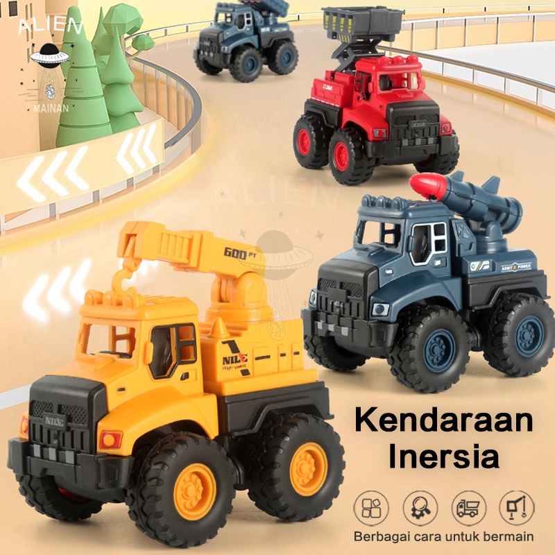 Jual 4Pcs Mainan mobil mobil inersia / mobil militer / mobil teknik ...