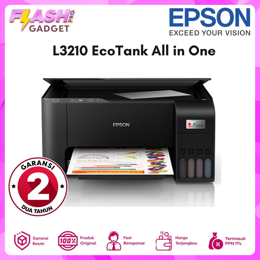 Jual Printer Epson L3210 A4 EcoTank All in One InkTank New Original | Shopee Indonesia