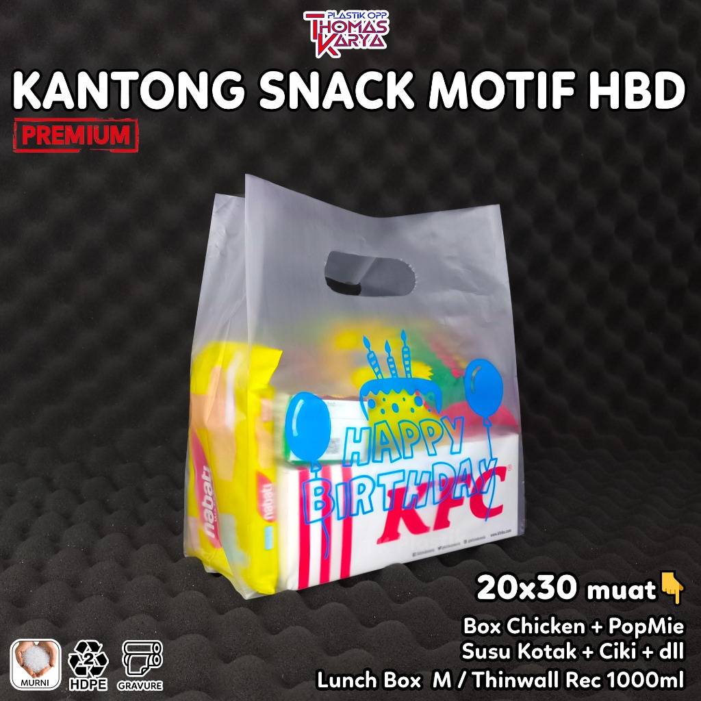 Jual Kantong Plastik Dove 20x30 Motif HAPPY BIRTHDAY Biru isi 50 ...