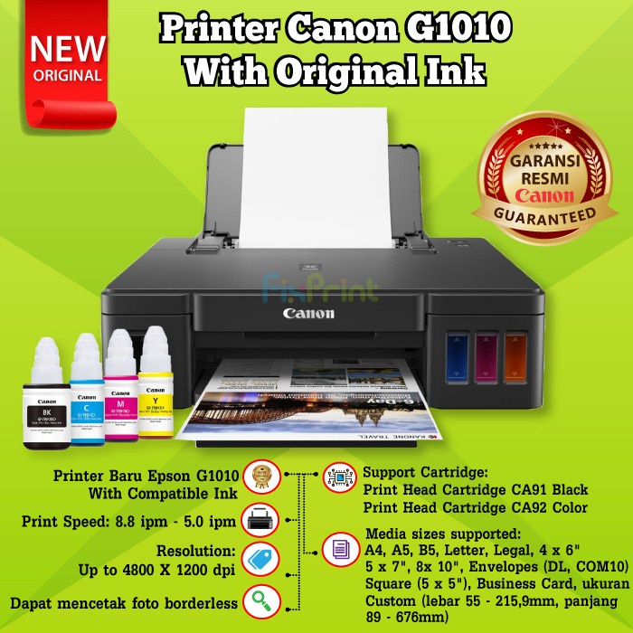 Jual Printer Canon Pixma G1010 Ink Tank Infus Inkjet Garansi Resmi ...