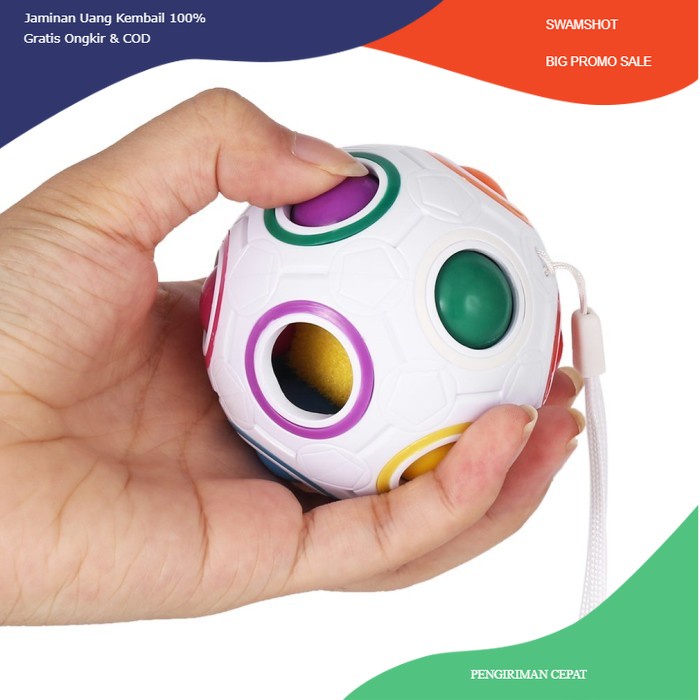Jual Puzzle Edukasi Susun Rubik Warna Bola Magic Rainbow Ball 3D Bola ...