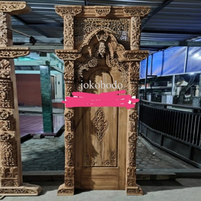 Jual Pintu Kamar Gebyok Kayu Jati Ukuran 100 x 250 termurah | Shopee ...