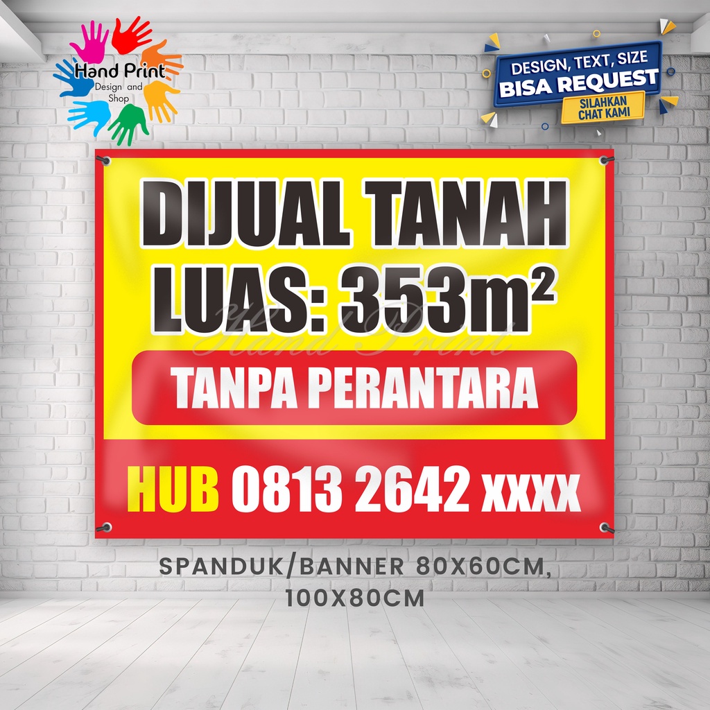 Jual Spanduk Banner MMT Plang Rumah Dijual Tanah Dijual SHM Rumah Di ...