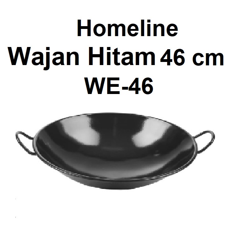 Jual Homeline Wajan Hitam Enamel 46 cm WE-46 | Shopee Indonesia