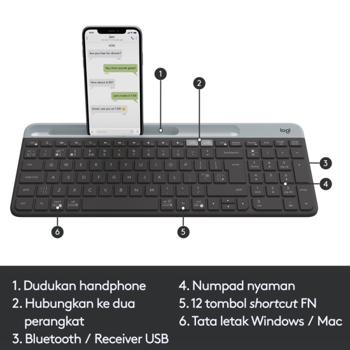Jual Keyboard Logitech K580 Slim Multi Device Wireless Bluetooth - K 580 - WHITE920-009211 ...