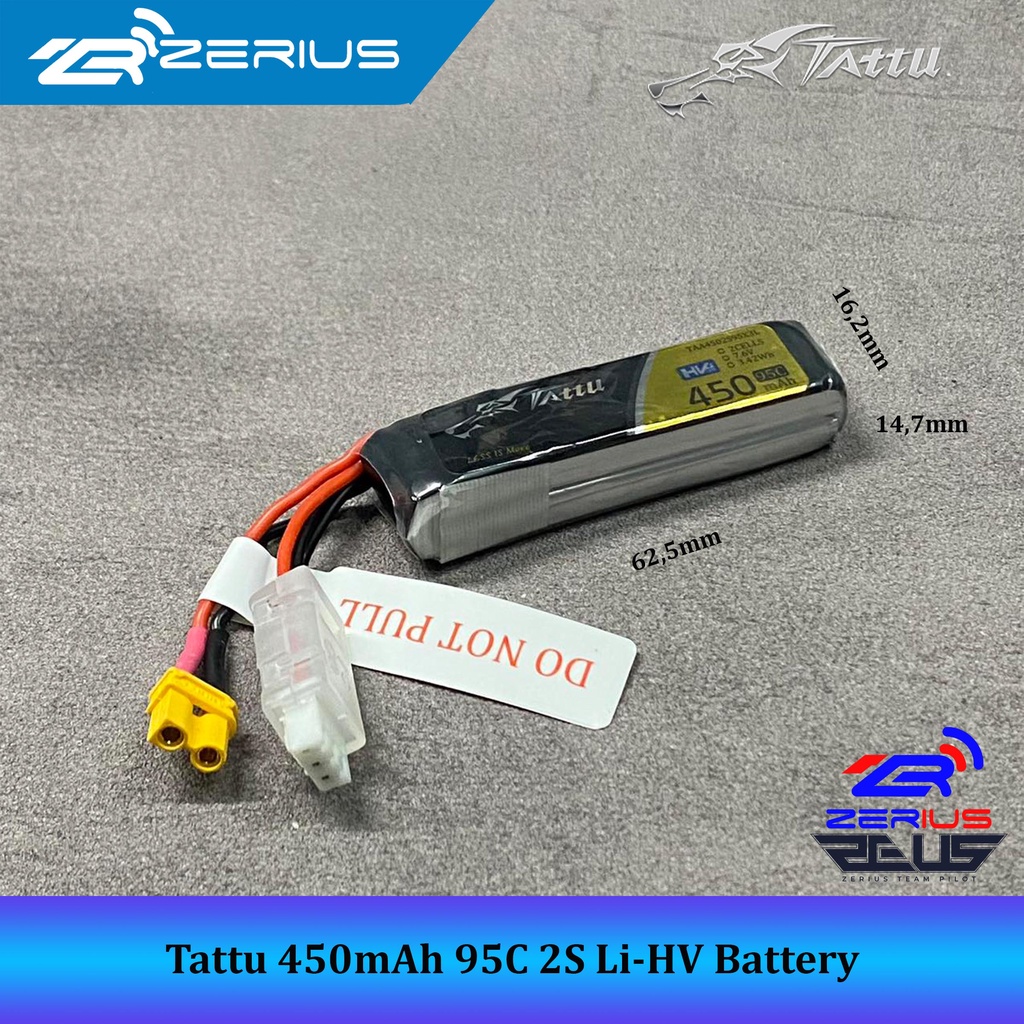 Jual TATTU 2S 450mAh 95C Li-HV Battery 450mAh 2S XT30 | Shopee Indonesia