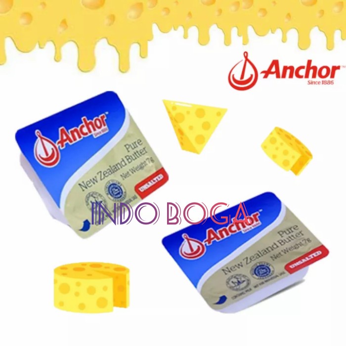 Jual anchor minidish unsalted butter 7gr x 10pcs / unsalted butter mini ...