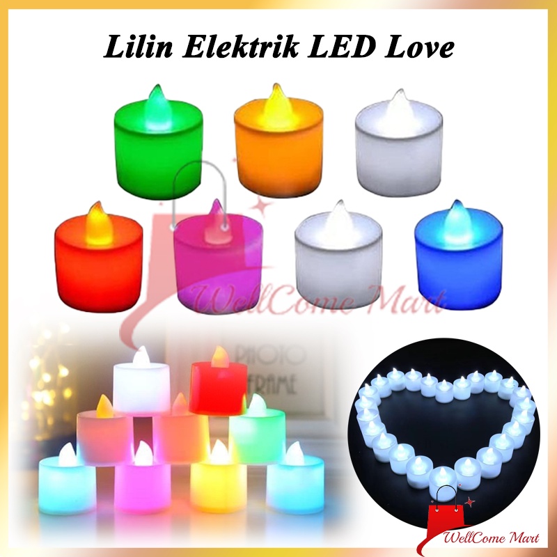 Jual Lampu Lilin Elektrik LED Mini / Lilin Mini LED Bentuk Love ...