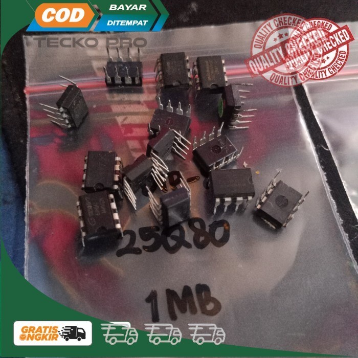 Jual GD25Q80 W25Q80 MX25L80 EN25F80 1MB IC BIOS SPI FLASH DIP-8 | Shopee Indonesia
