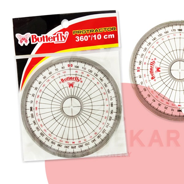 Jual Penggaris Busur Butterfly 360 derajat 10 CM Full | Shopee Indonesia