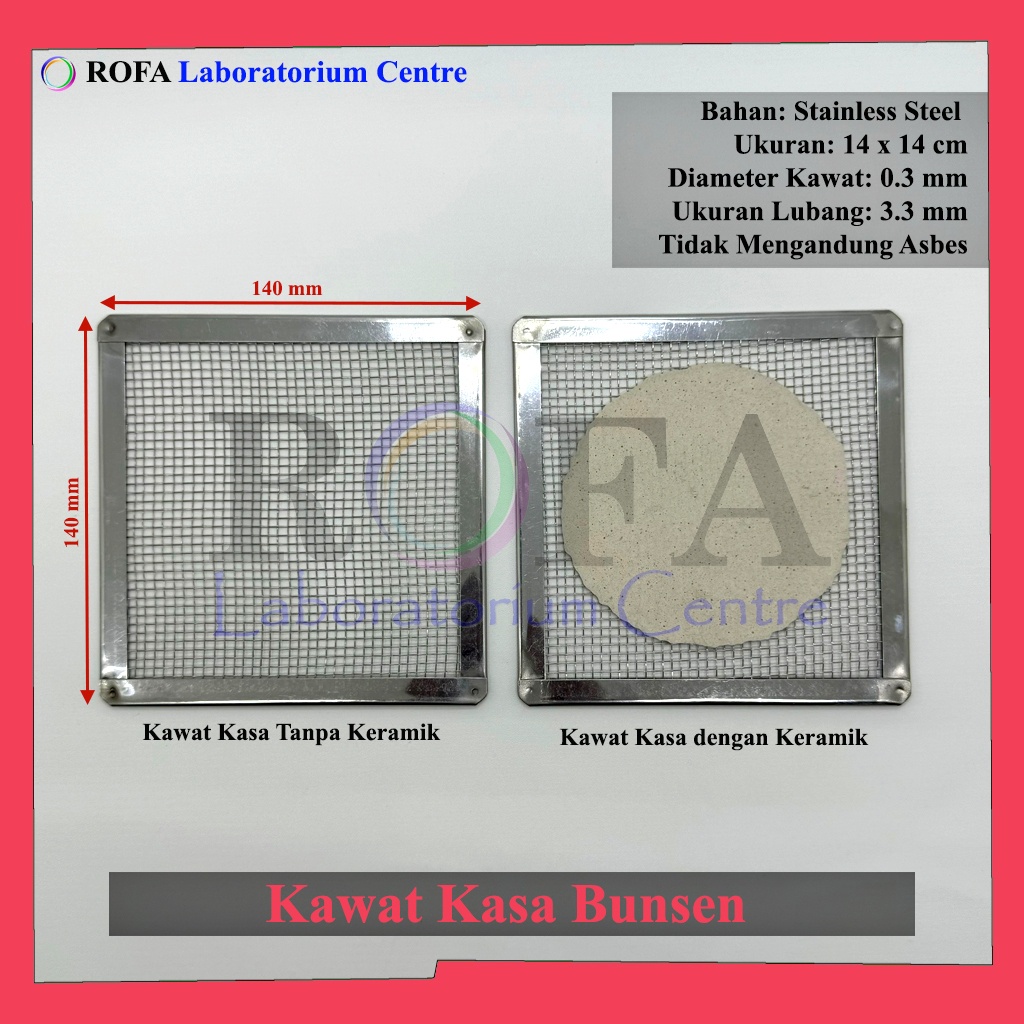 Jual Kawat Kasa dengan Keramik / Kasa Asbes / Kasa Bunsen / Kasa ...