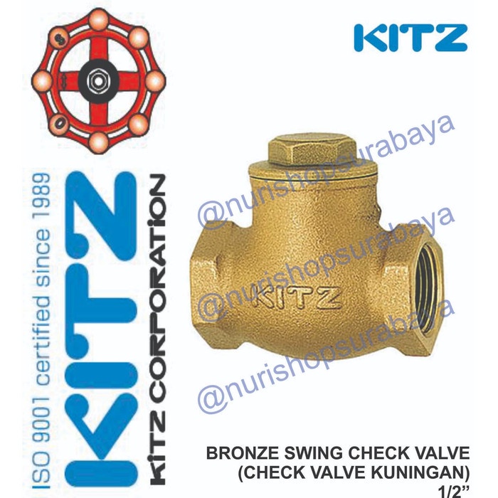 Jual Tabo / Tabok Klep Kuningan / Bronze Swing Check Valve KITZ 1/2" | Shopee Indonesia