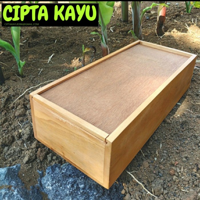 Jual Kotak Kayu 50x20x12 Cm Nampan Box SLEDING Kayu Kotak Penyimpanan ...