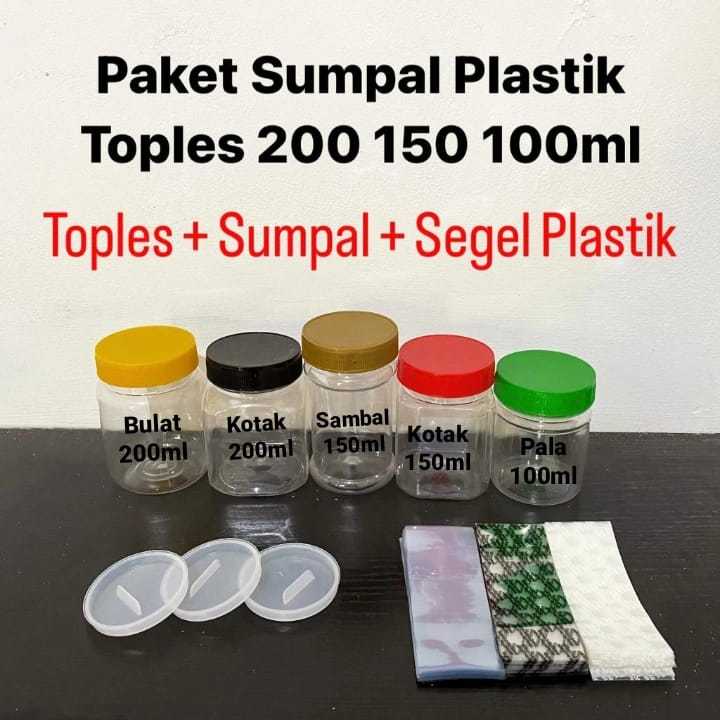 Jual Paket Sumpal Plastik + Toples 200ml 150ml 100ml | Shopee Indonesia