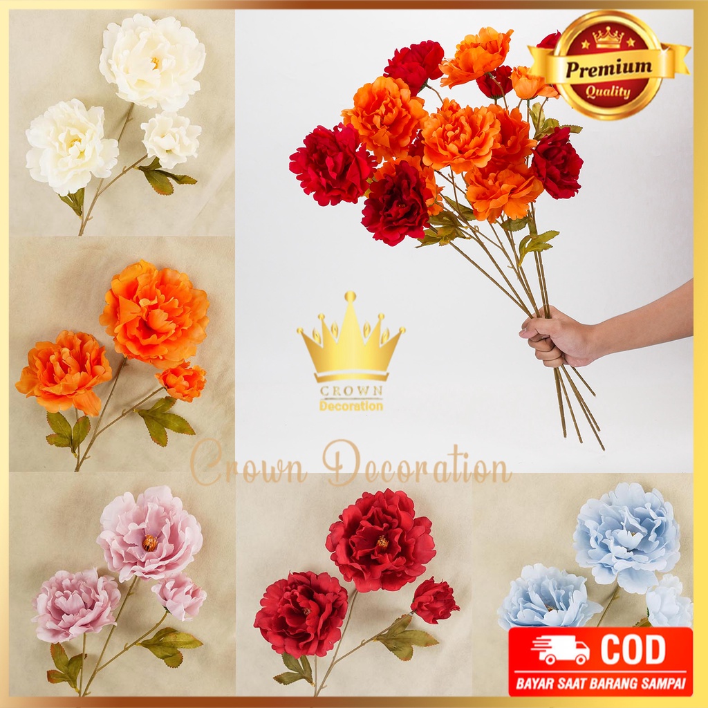 Jual Bunga Mutan Tangkai Panjang Peony Jumbo Cabang 3 Flowers Bunga ...
