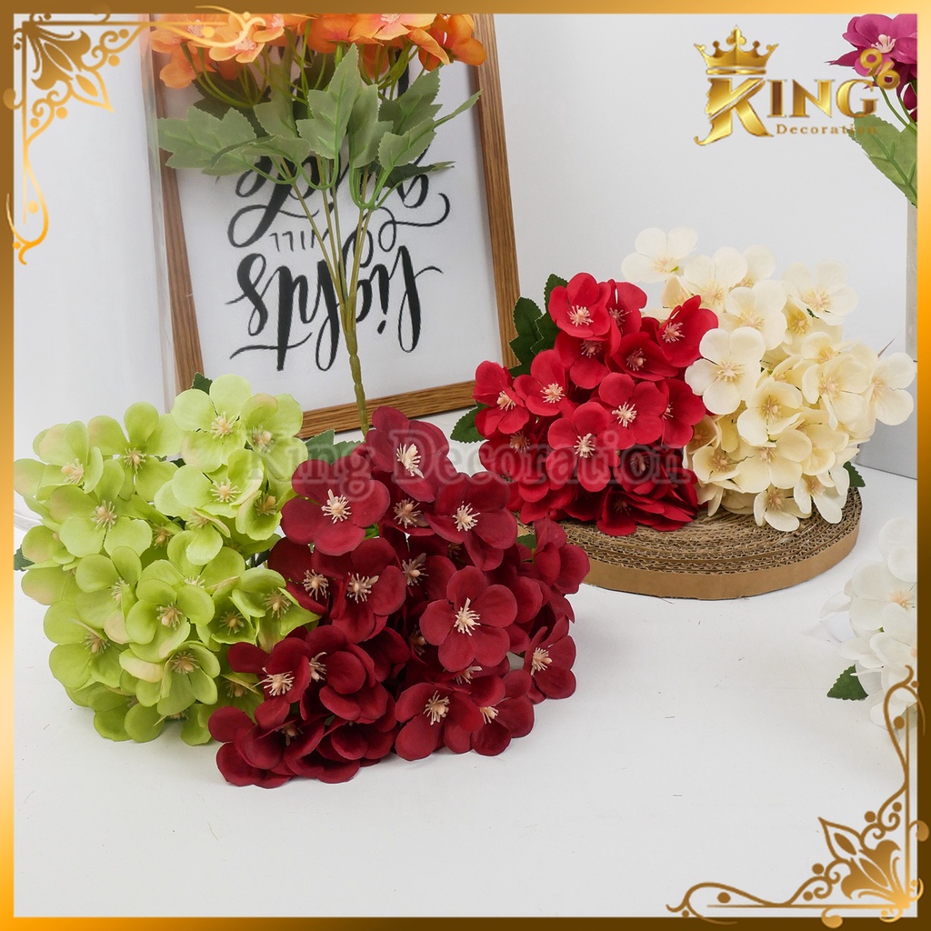 Jual KING DECORATION HORTENSIA HONEY CABANG 5 MURAH HOME DECOR RUANG ...