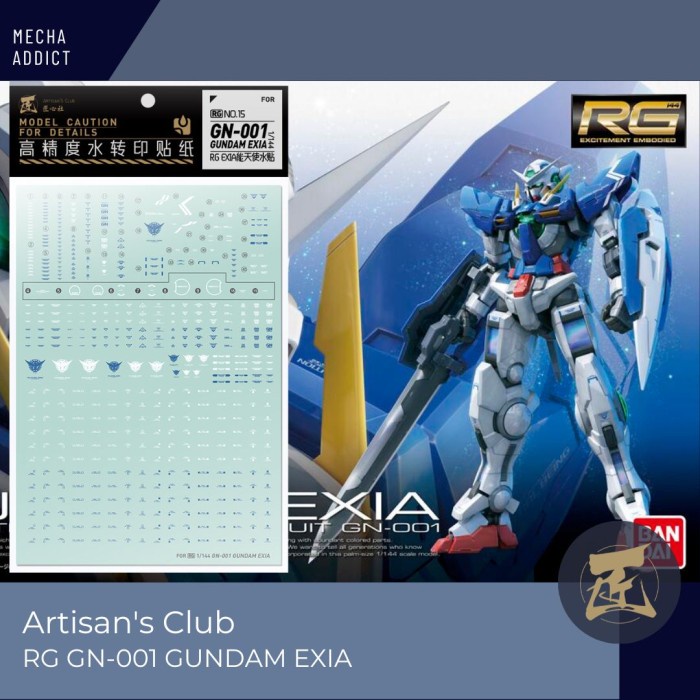 Jual Water Slide Decal RG Gundam EXIA by Artisan Club | Shopee Indonesia