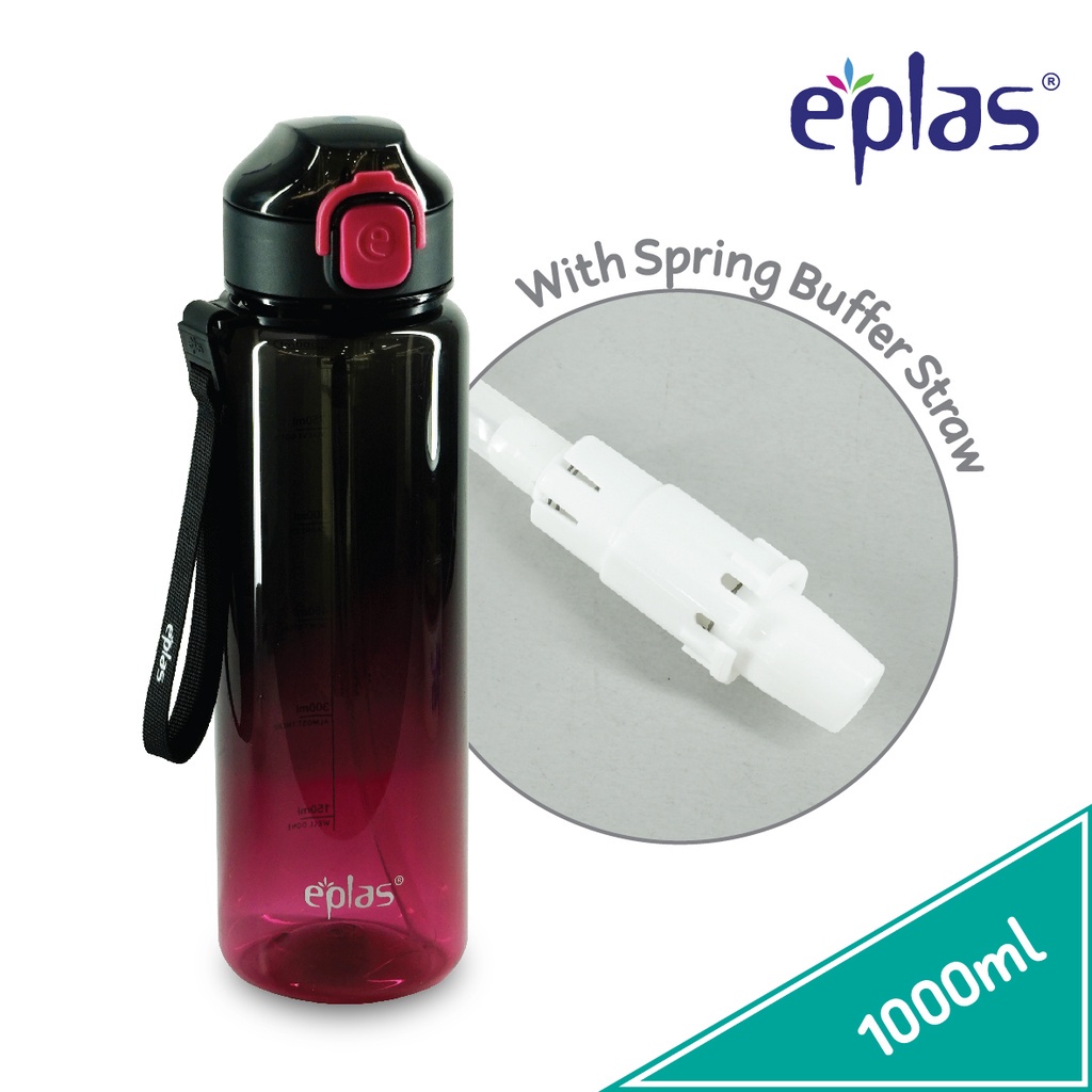Jual EPLAS Botol Minum Tritan Multicolour Dengan Sedotan dan Strap, BPA ...