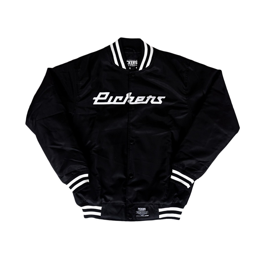 Jual PICKERS SERVICE "THE MOTORS" BLACK - VARSITY JACKET | Shopee Indonesia
