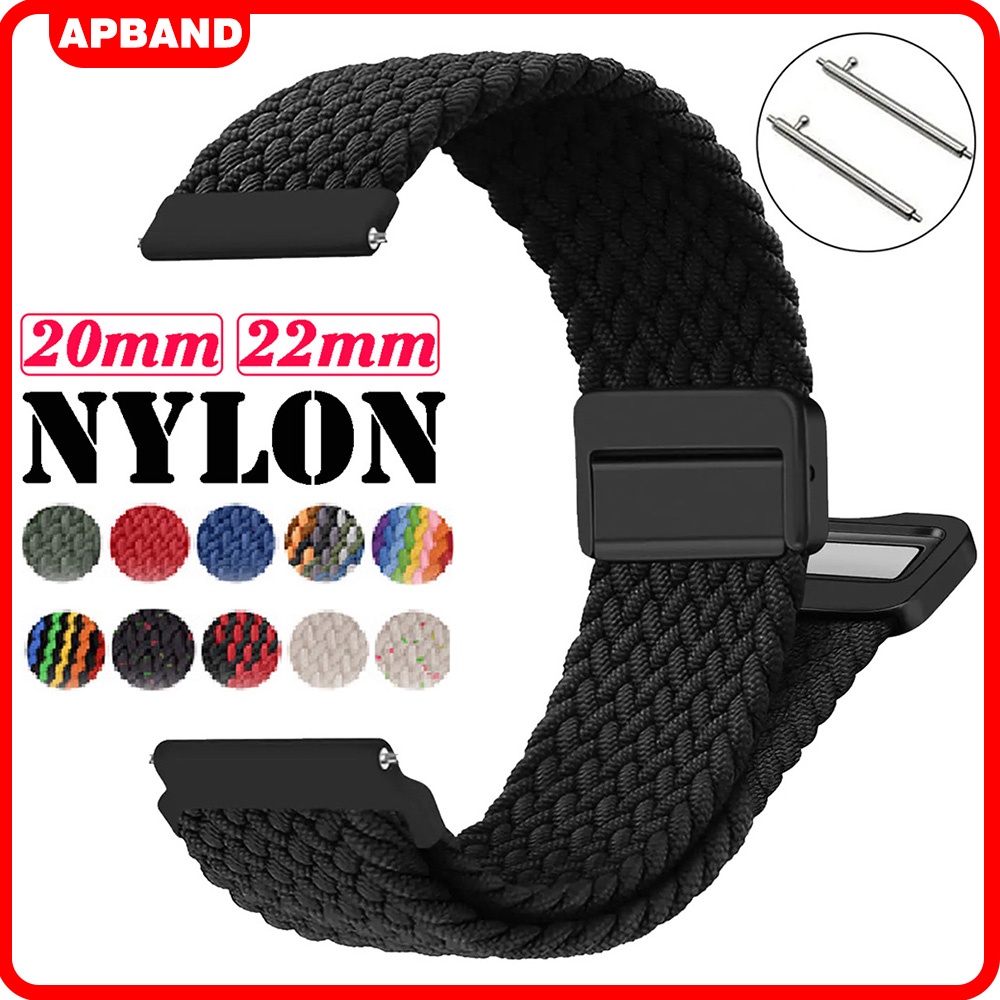 Jual Nylon Strap for Samsung Galaxy Watch 7 6 5 4 40mm 44mm Magnetic Buckle Nylon 22mm / 20mm ...