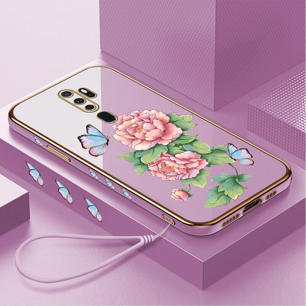 Jual OPPO A5 A9 2020 Hp Casing Silikon Softcase Handphone Untuk Light Luxury Butterfly Flower ...
