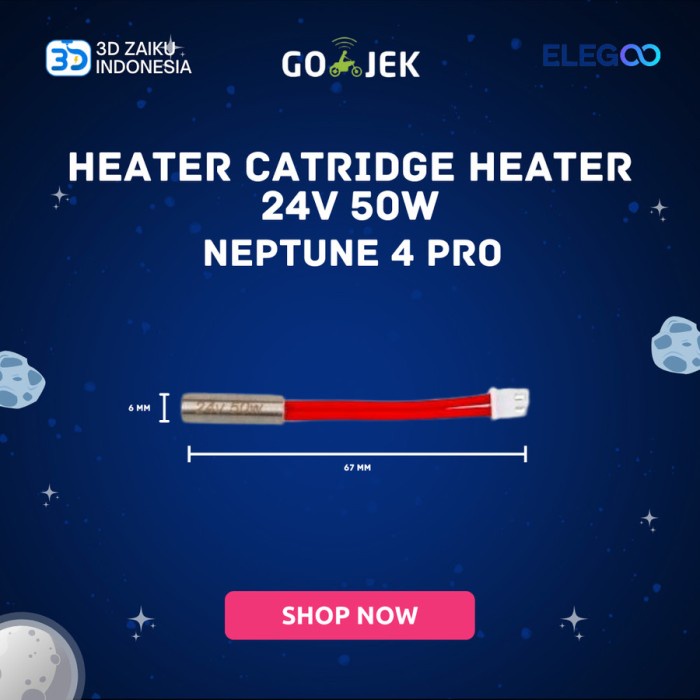 Jual Original ELEGOO Neptune 4 Pro Heater Catridge Heater 24V 50W ...