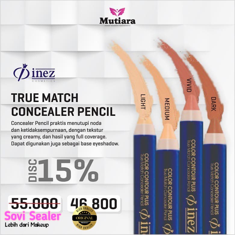Jual SKIN ORIGINAL Inez True Match Concealer Pencil Color Contour Plus ...