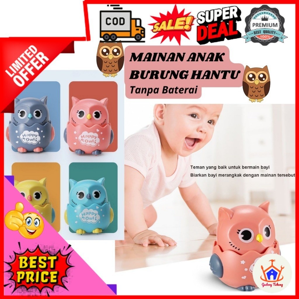Jual Gudang Tukang Mainan Anak Tekan Jalan Burung Hantu Lucu / Mainan ...