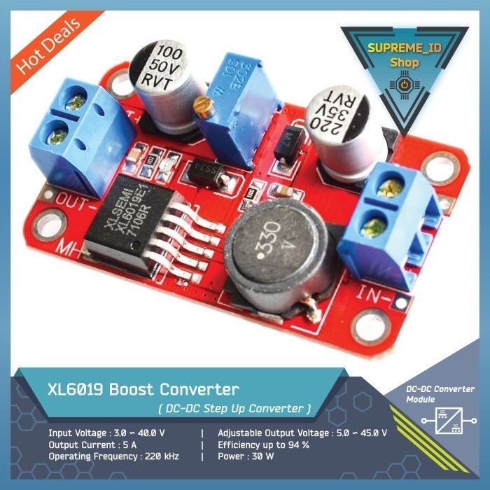 Jual XL6019 DC-DC Step Up Boost Converter Module for Power Supply | 5A 30W | Shopee Indonesia