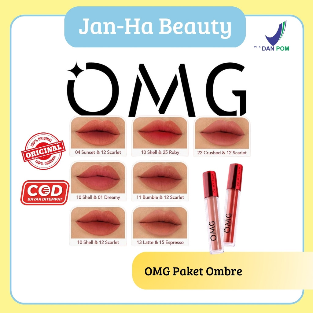Jual OMG Oh My Glam Paket Ombre Mattelast Lip Cream & Glassy Lip Tint | Shopee Indonesia