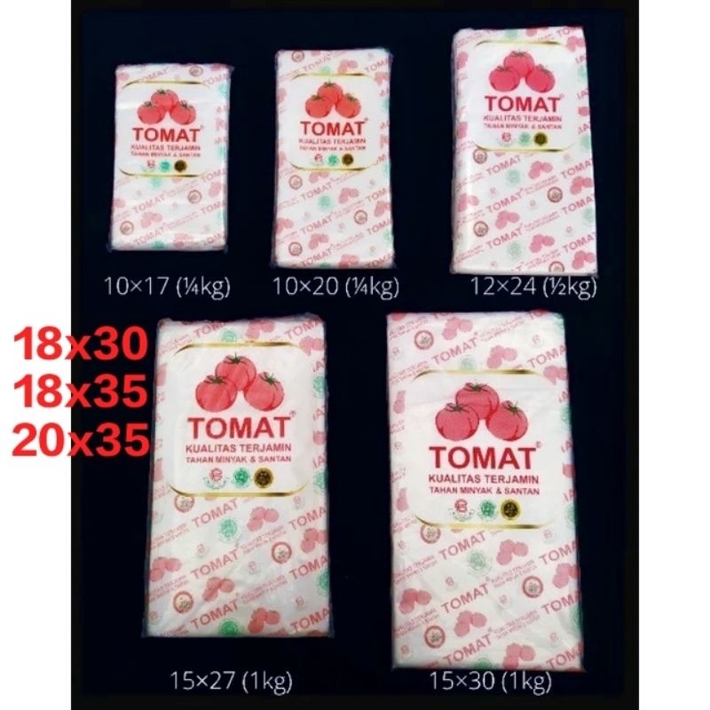 Jual PLASTIK TOMAT murah ukuran lengkap 2 kg 1kg 1/4 kg 1/2 kg | Shopee ...