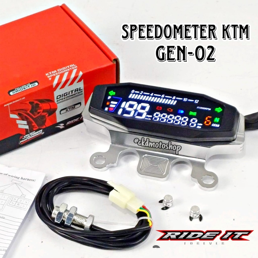 Jual Speedometer Digital Mini Model KTM XC Spido LED Full Indikator ...