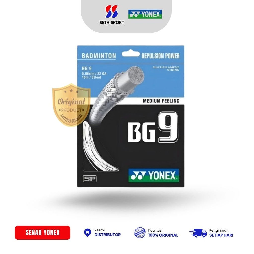 Jual Senar Badminton YONEX BG 9 Original | Shopee Indonesia