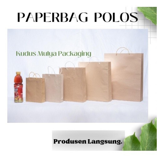 Jual PAPER BAG POLOS BESAR KW II / PAPERBAG POLOS 22cm X 26cm X 5cm ...