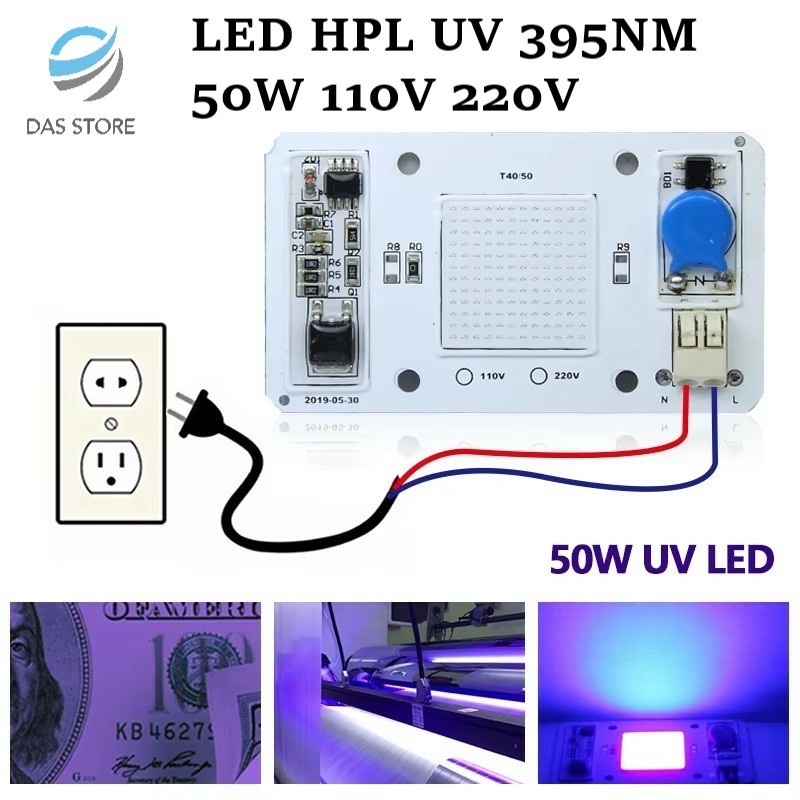 Jual LED HPL UV 395NM 50W 110V 220V COB High Power led chip built-in ...