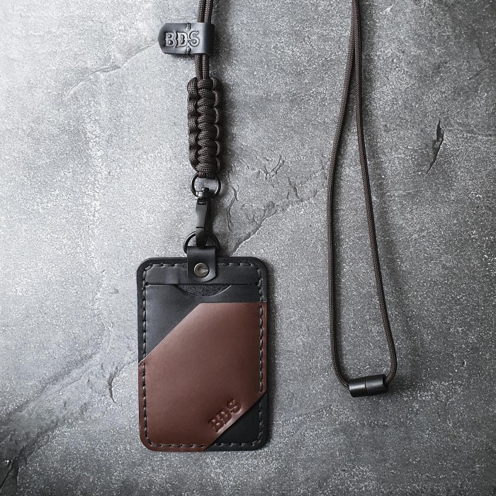 Jual BDS - Salvo - Leather ID card Holder and paracord lanyard - Olive ...