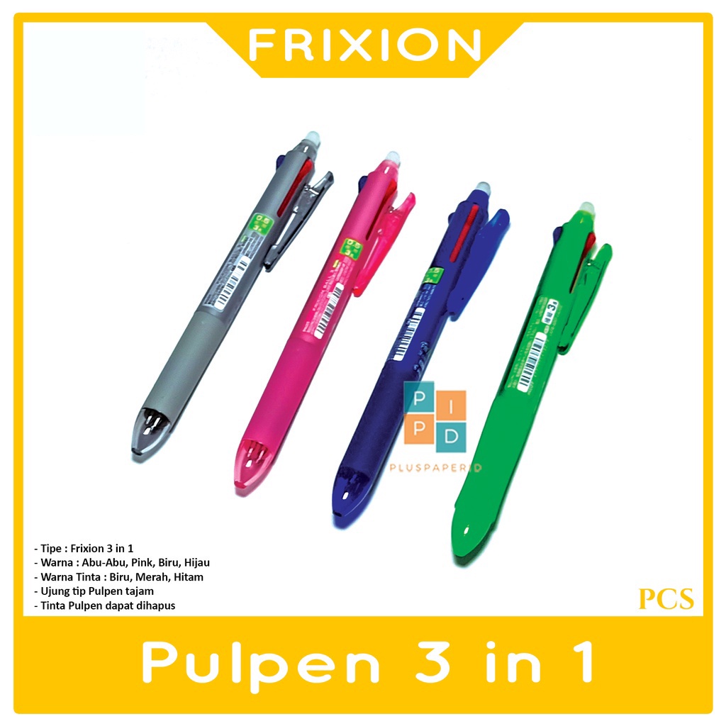 Jual FRIXION - Pulpen Gel 3 in 1 0.5mm Clicker Berwarna - Pcs | Shopee ...