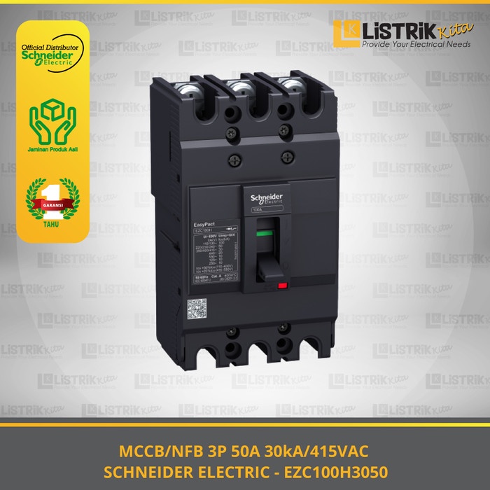 Jual MCCB SCHNEIDER EZC100H 3P/3T 50A 30kA - EZC100H3050 | Shopee Indonesia