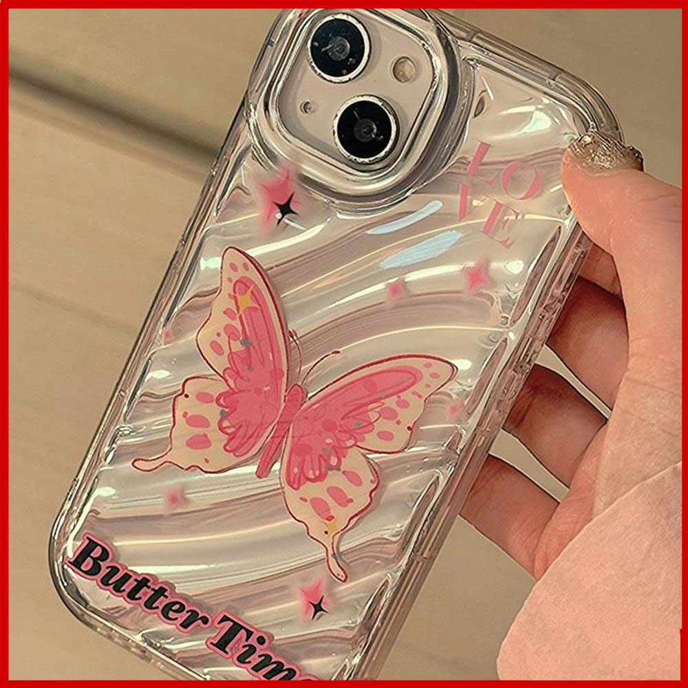 Jual Casing ponsel transparan reflektif laser kupu-kupu pribadi ...