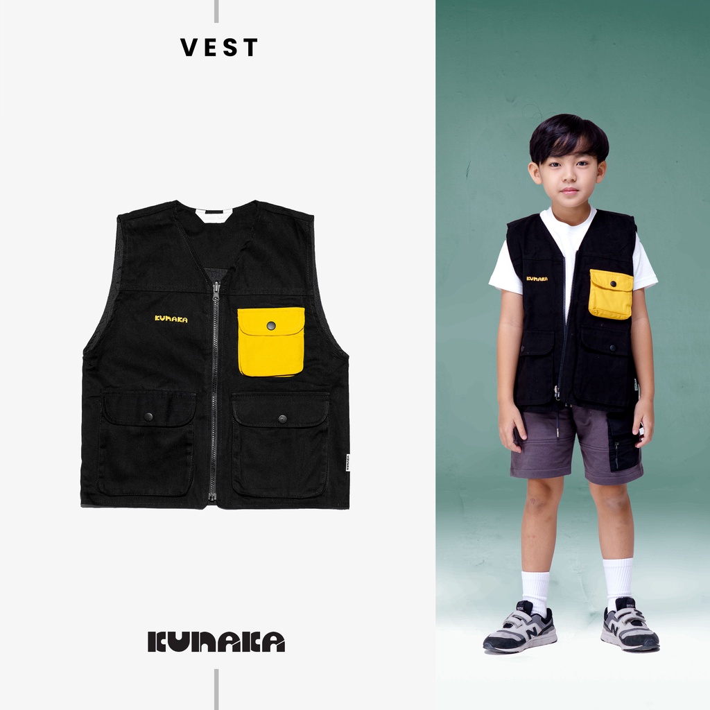 Jual Kunaka - Vest Anak Jakarta Black Rompi Anak Umur 4 -12 Tahun ...