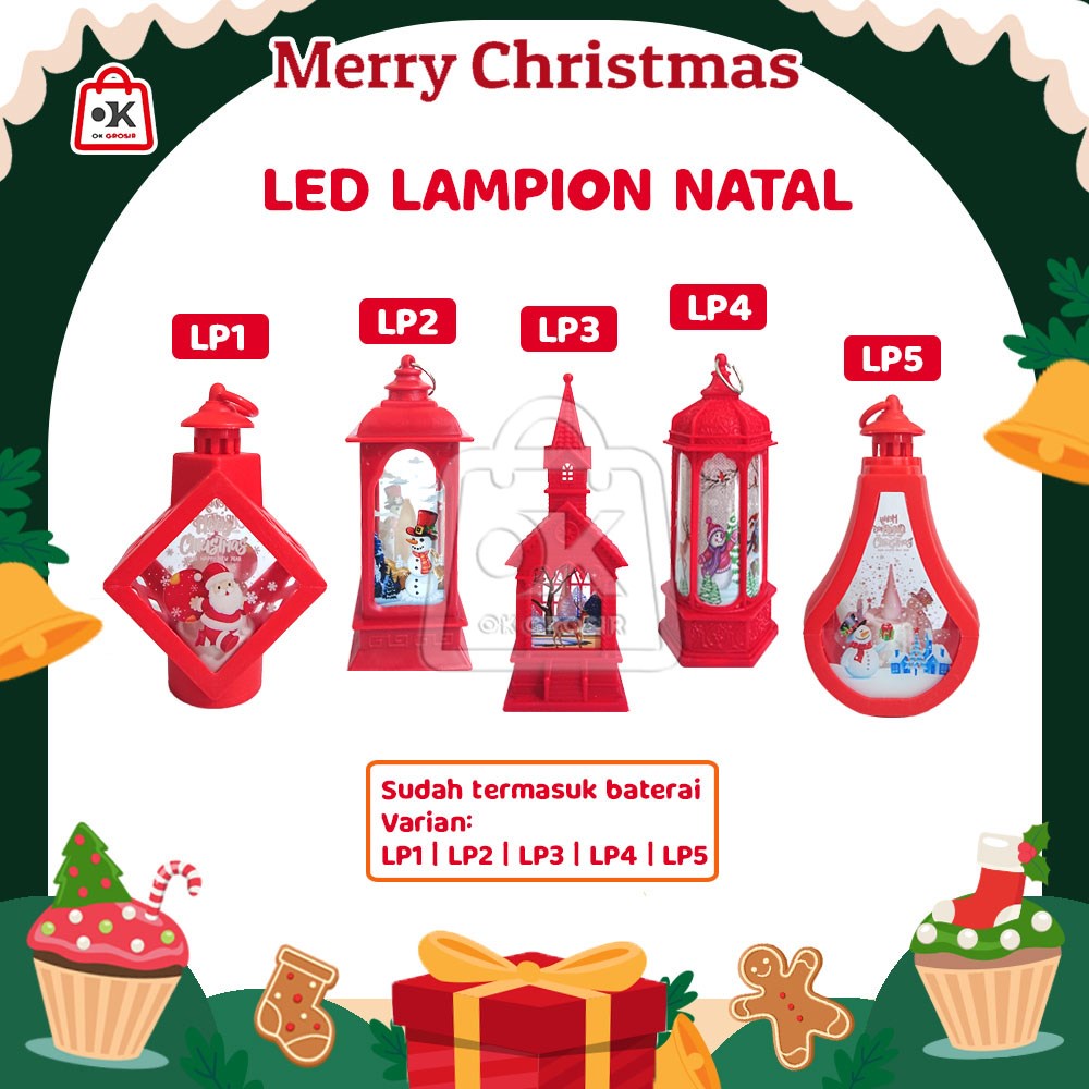 Jual Lentera Mini LED Natal Dekorasi Lilin Lampion Christmas (1 pcs ...