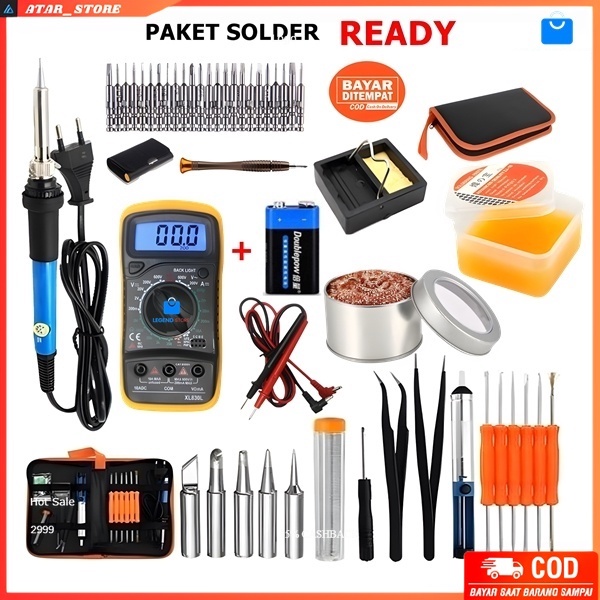 Jual Paket Solder Listrik Adjustable Iron Set Lengkap 60 Watt 220v | Shopee Indonesia