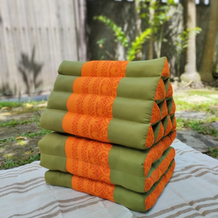 Jual Bantal Segitiga / Thailand Matras Orange Mix Hijau 03 | Shopee ...