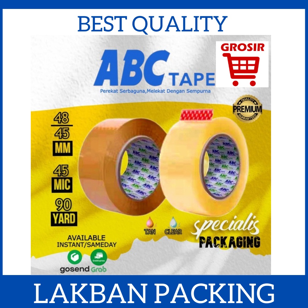 Jual ABC Tape Lakban Bening Coklat Perekat Serbaguna 2 Inch 45MM x 90 ...