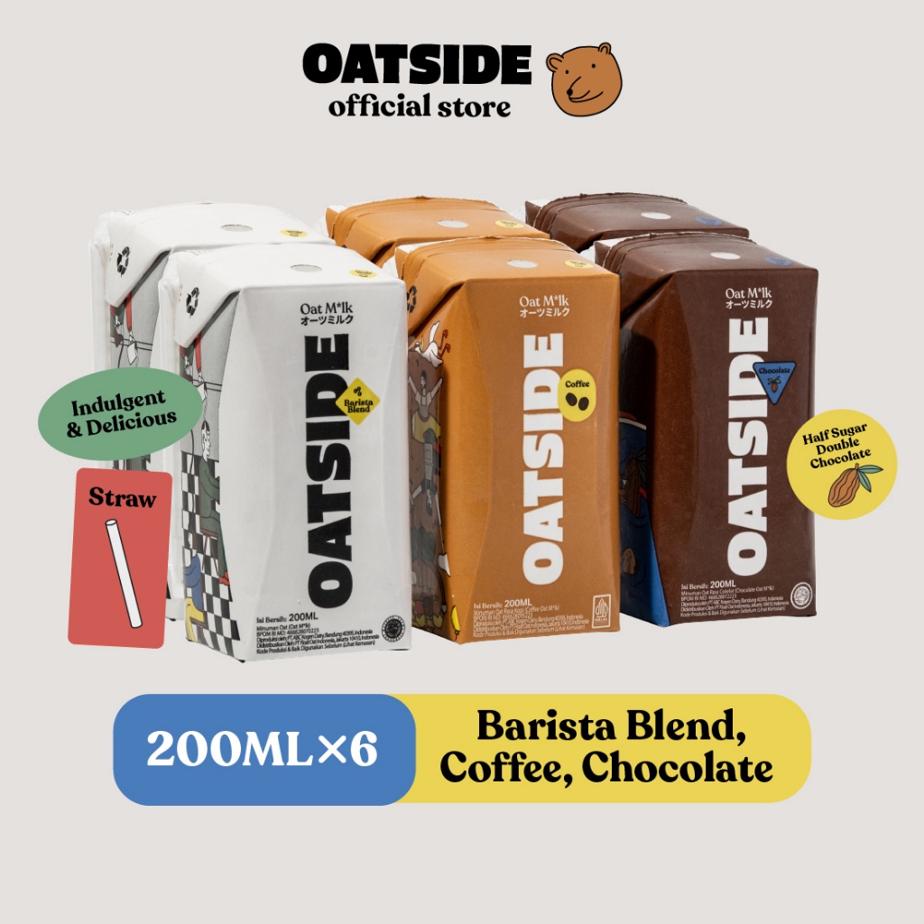 Jual OATSIDE Mix Straw Barista Blend Chocolate Coffee Oat Milk 200ml ...