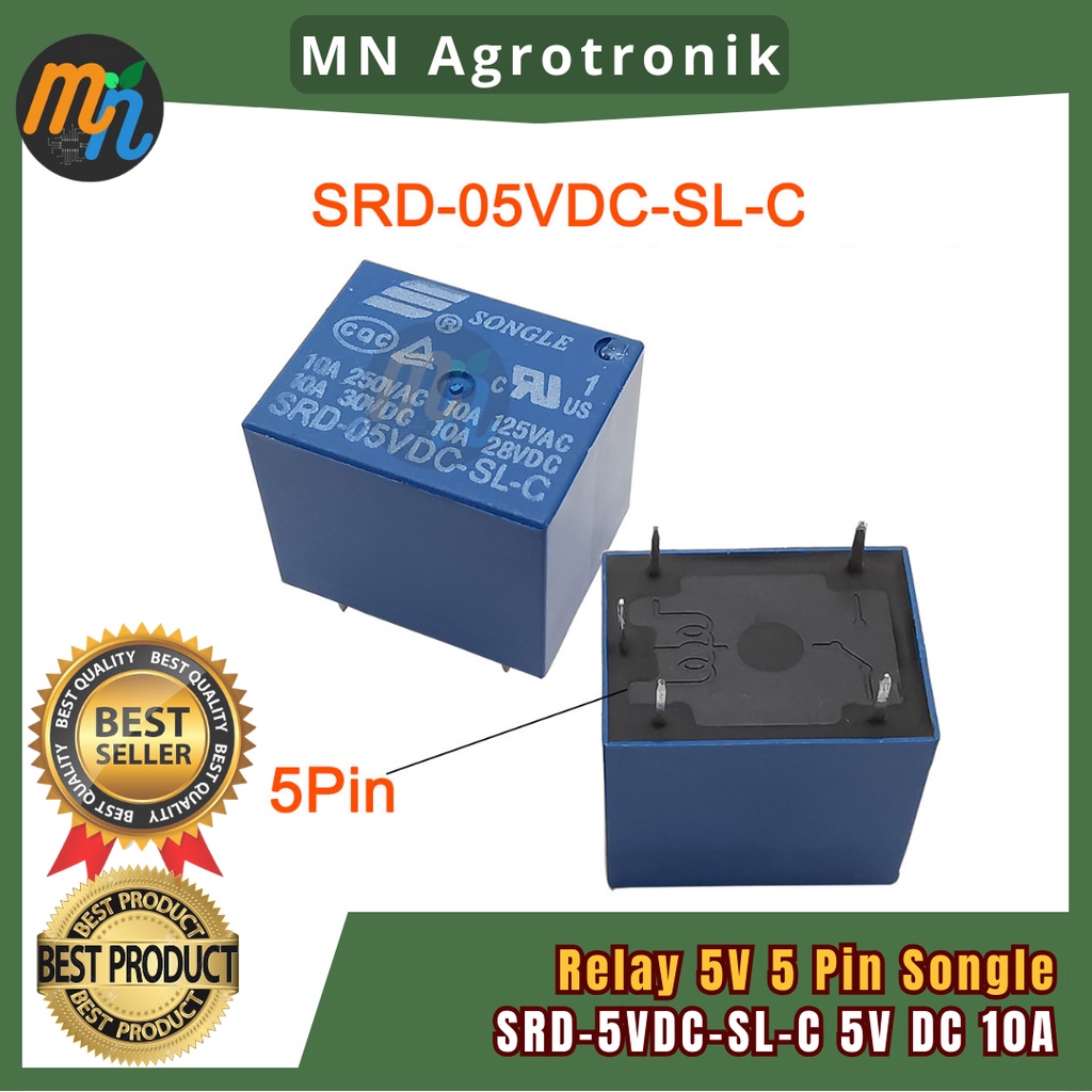 Jual Relay 5V 5 Pin Songle SRD-5VDC-SL-C 5V DC 10A Relay Songle ...