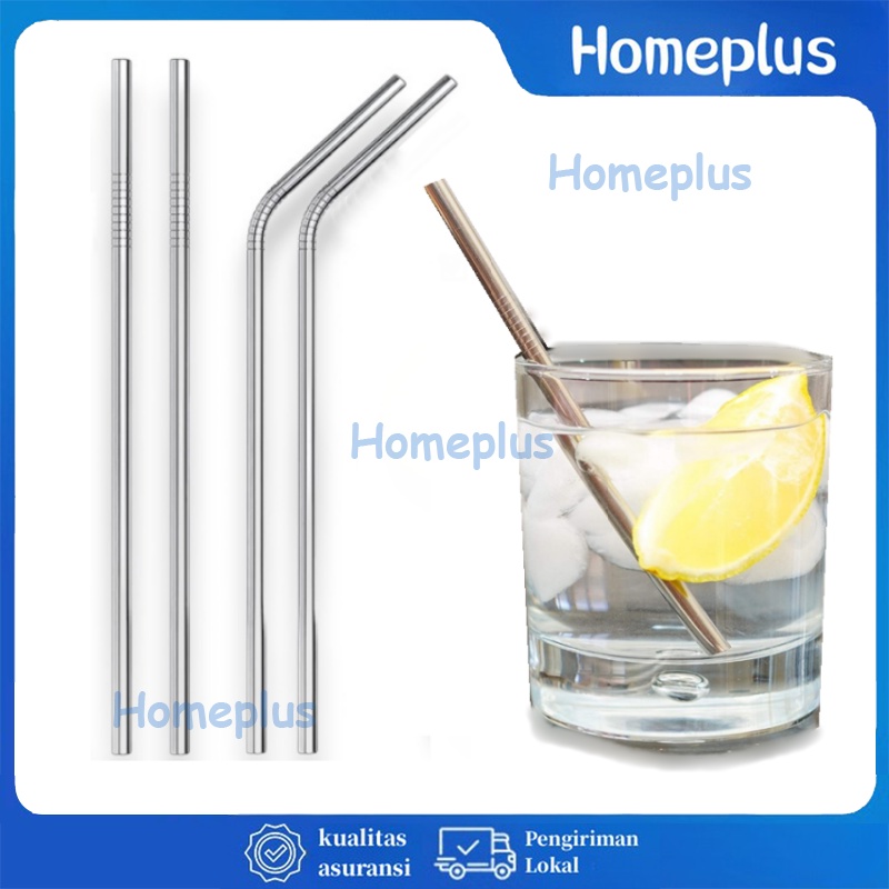 Jual HomePlus Sedotan Stainless Bengkok Stainless Straw Bengkok Dan ...